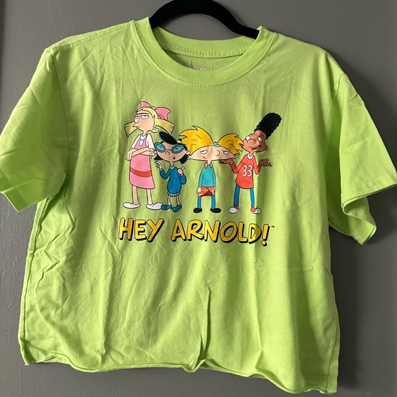 Nickelodeon | Tops | Nickelodeon Hey Arnold Crop Bright Green Top | Poshmark